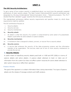 Cns unit 1 - SYLLABUS UNIT I: Basic Principles : Security Goals, Cryptographic Attacks, Services ...
