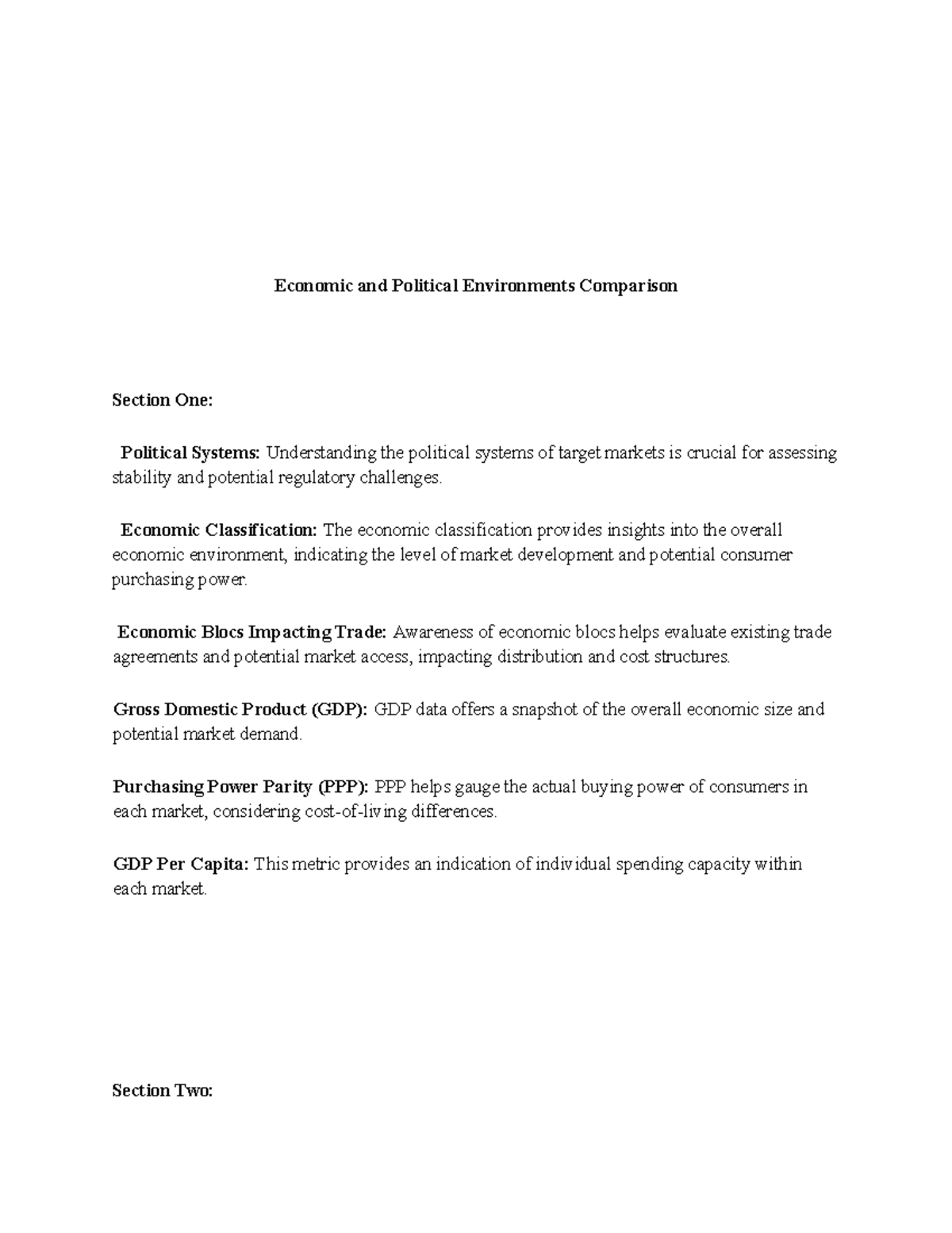 Module 3 assignment - work - Economic and Political Environments ...