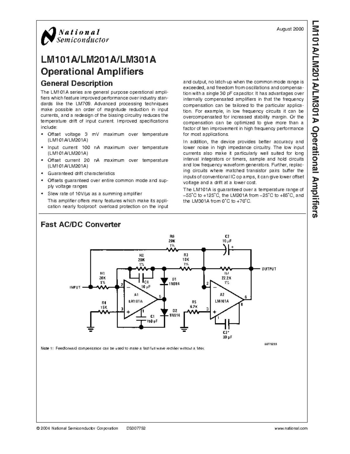 LM101A - LM101A/LM201A/LM301A Operational Amplifiers General ...