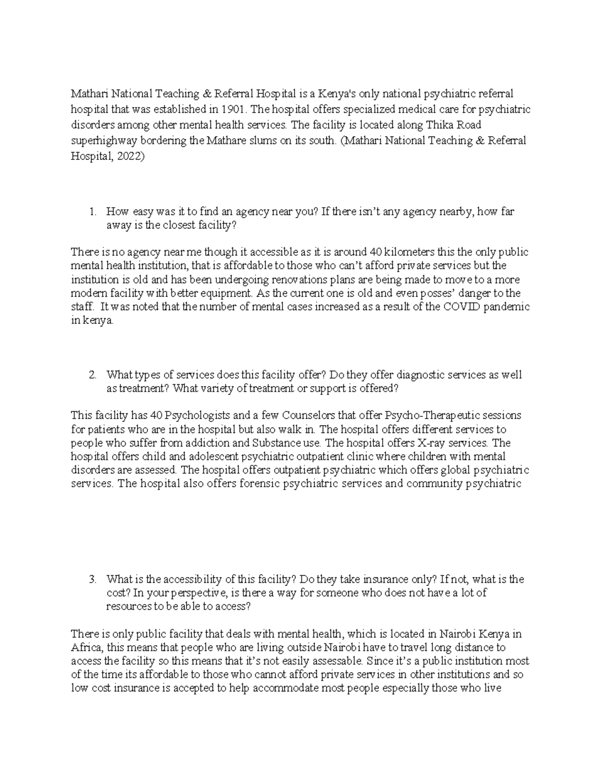 Mathari National Teaching - The hospital offers specialized medical ...