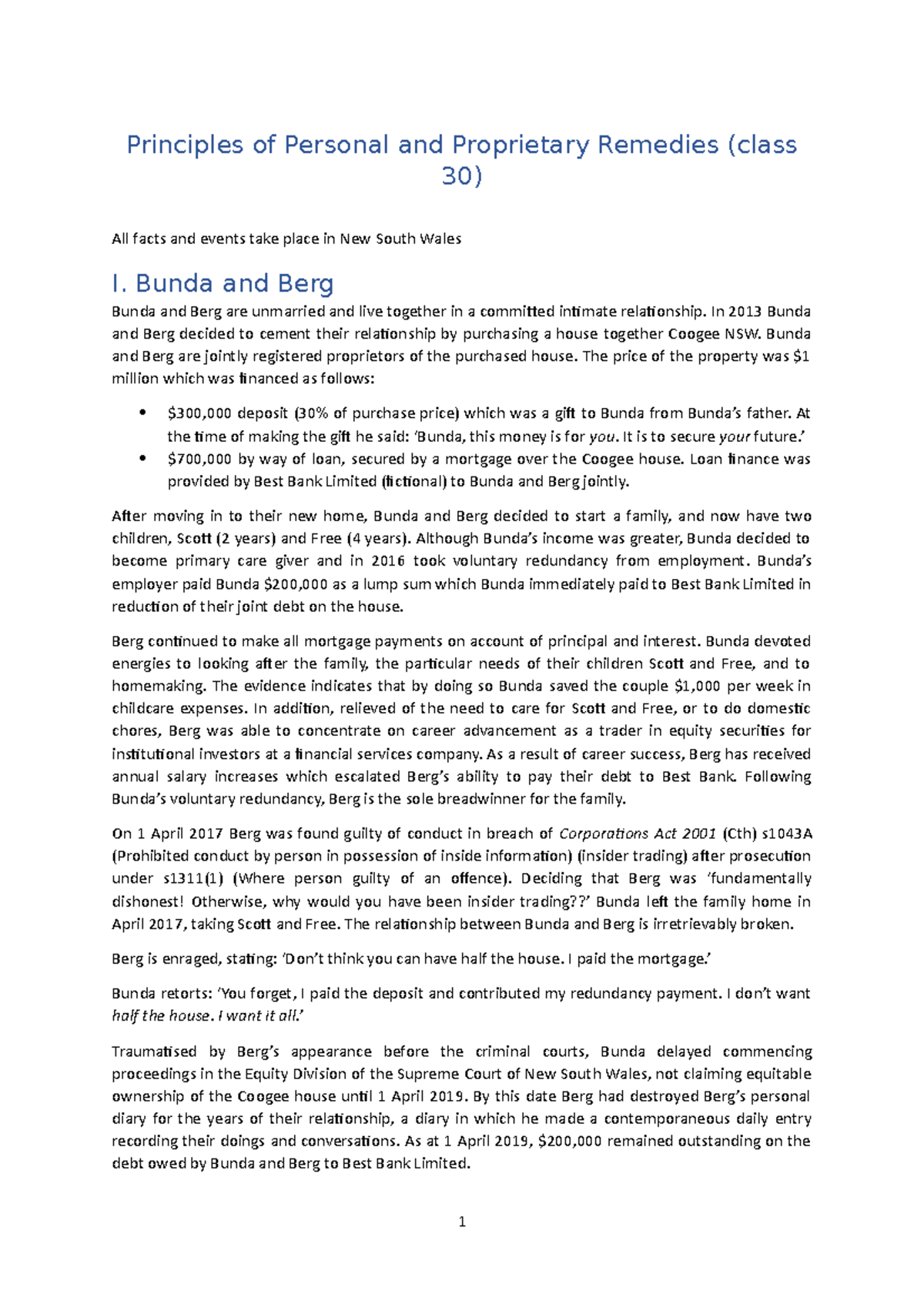 Principles of personal and proprietary remedies (class 30) - Principles ...