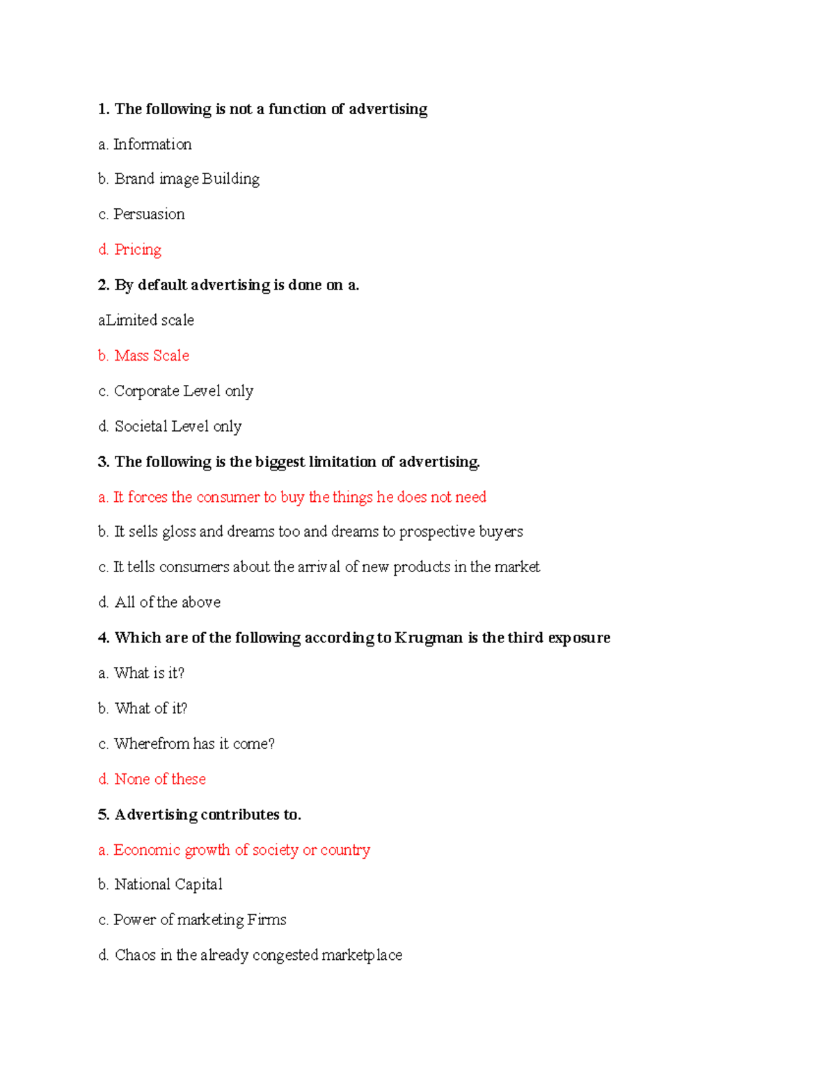 MKT 3 64 - không - The following is not a function of advertising a ...