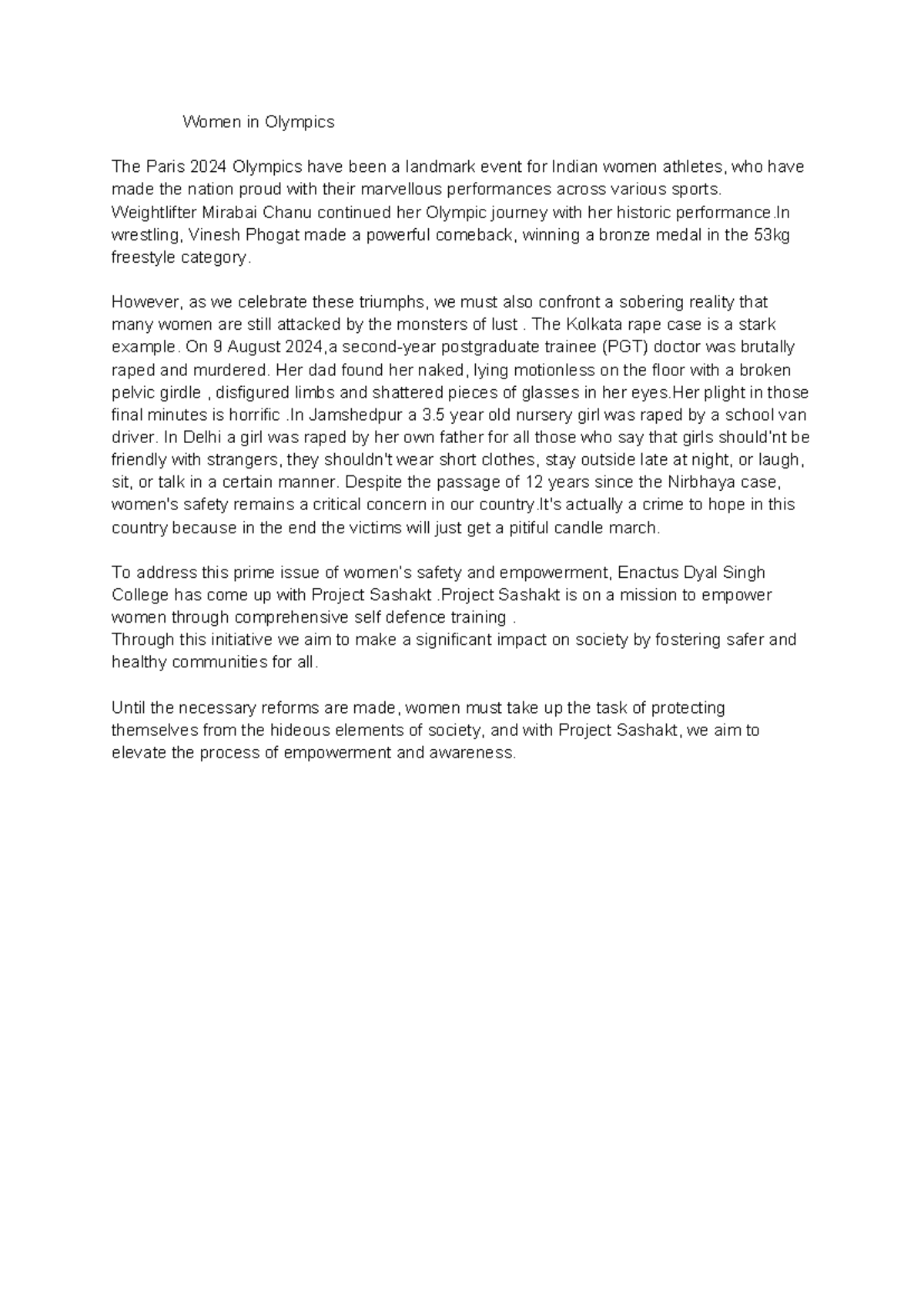 Women in Olympics-3 - Article writing - Women in Olympics The Paris ...