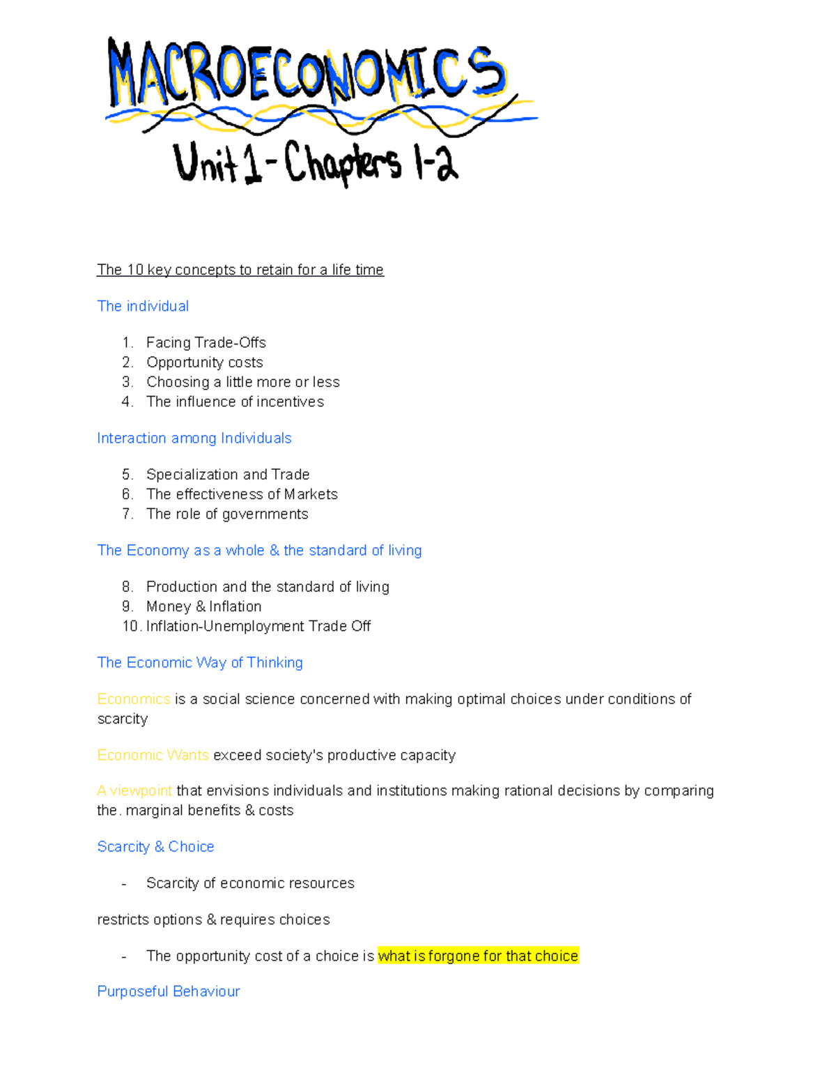 Chapter 1 - Macroeconomics - The 10 key concepts to retain for a life ...