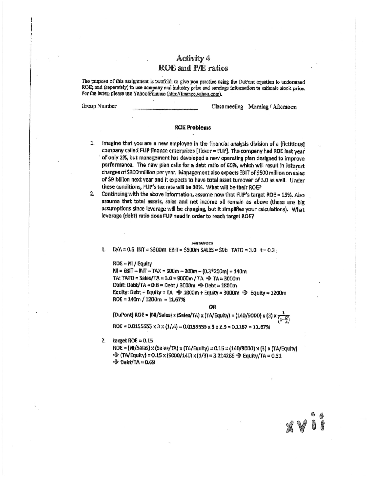 A4 ratios answers - This document contains the A4 answer key ...