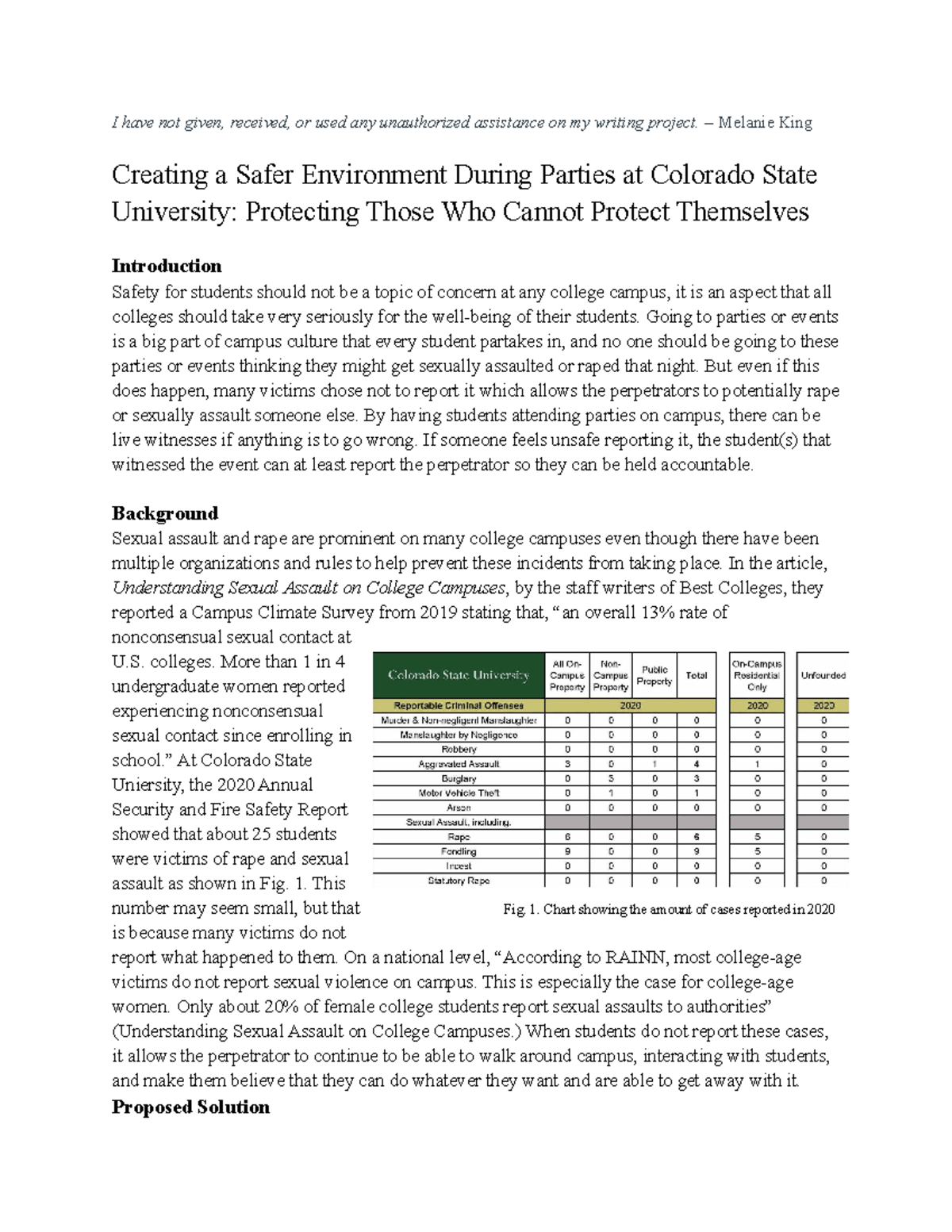 CO150 A3 - Safety in College; Stakeholder; Costs and Benefits - I have ...