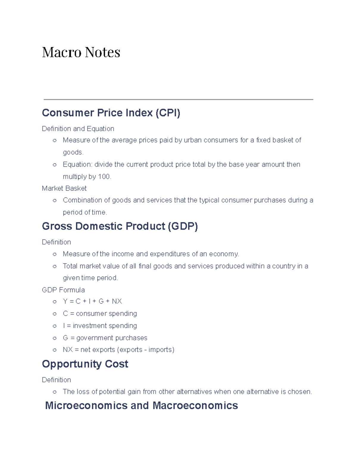 Macro Notes - Macro Notes Consumer Price Index (CPI) Definition and ...