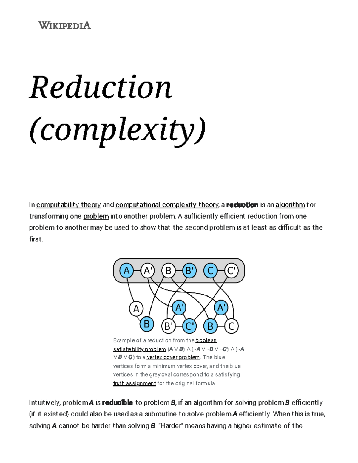 Reductions In Unit 1 Cc Reduction Complexity In Comput Abilit Y T 2600