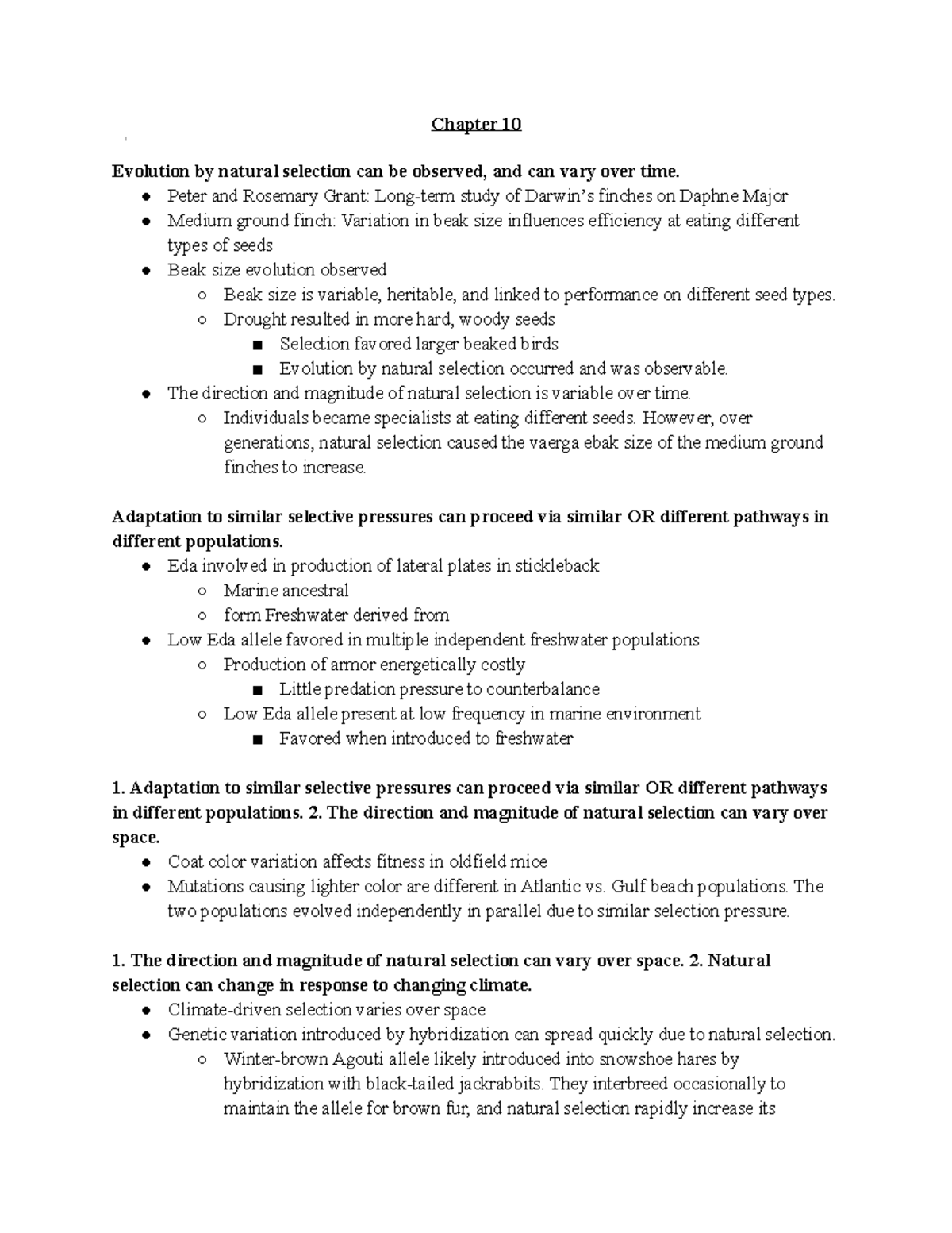 Exam 3 Review - Study guide made for each chapter notes. - Chapter 10 ...