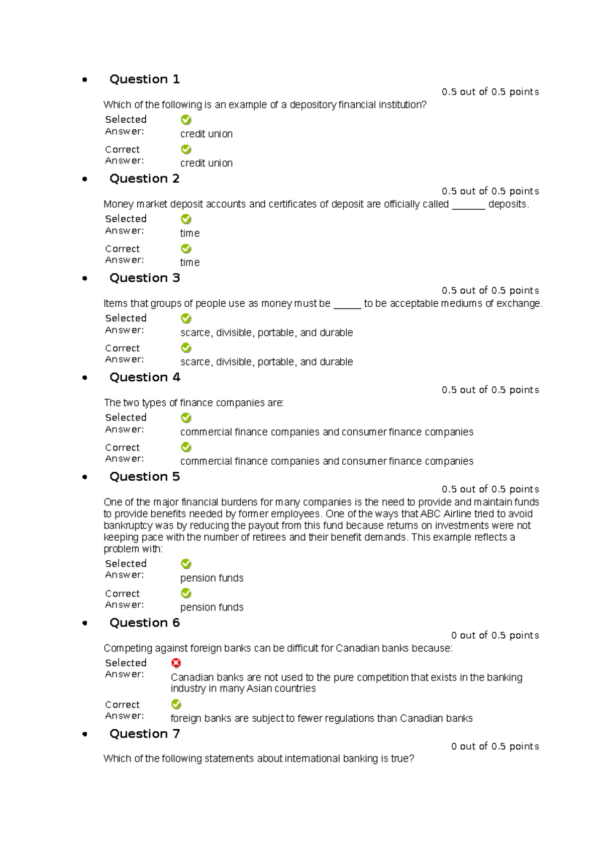 Quiz No. 7 - Quiz Number 7. MCQ - Question 1 0 out of 0 points Which of ...
