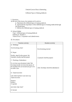 Detailed Lesson Plan mae - Detailed Lesson Plan in Beauty Care Services ...