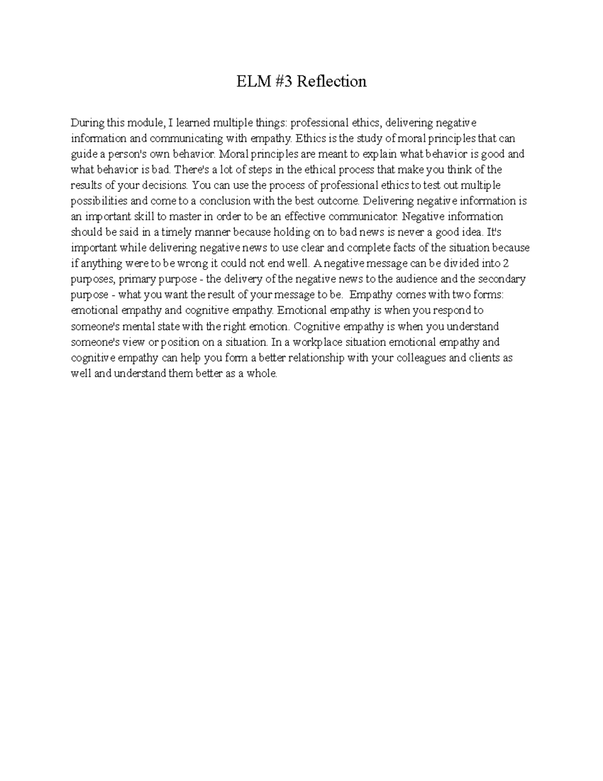 ELM #3 - Janushan Yogathasan - ELM #3 Reflection During this module, I learned multiple things ...