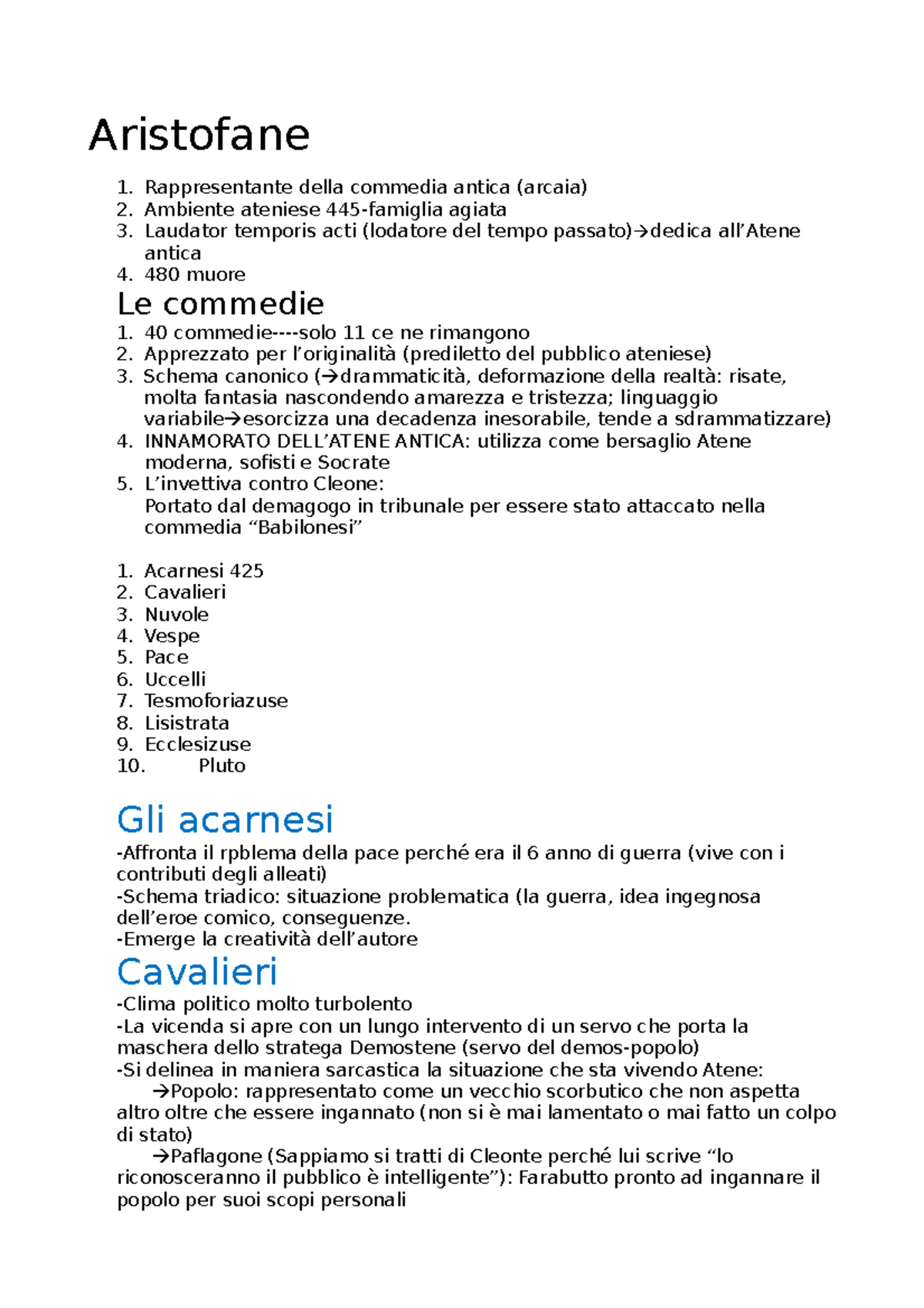 Aristofane - Aristofane Rappresentante della commedia antica (arcaia) Ambiente ateniese 445 ...