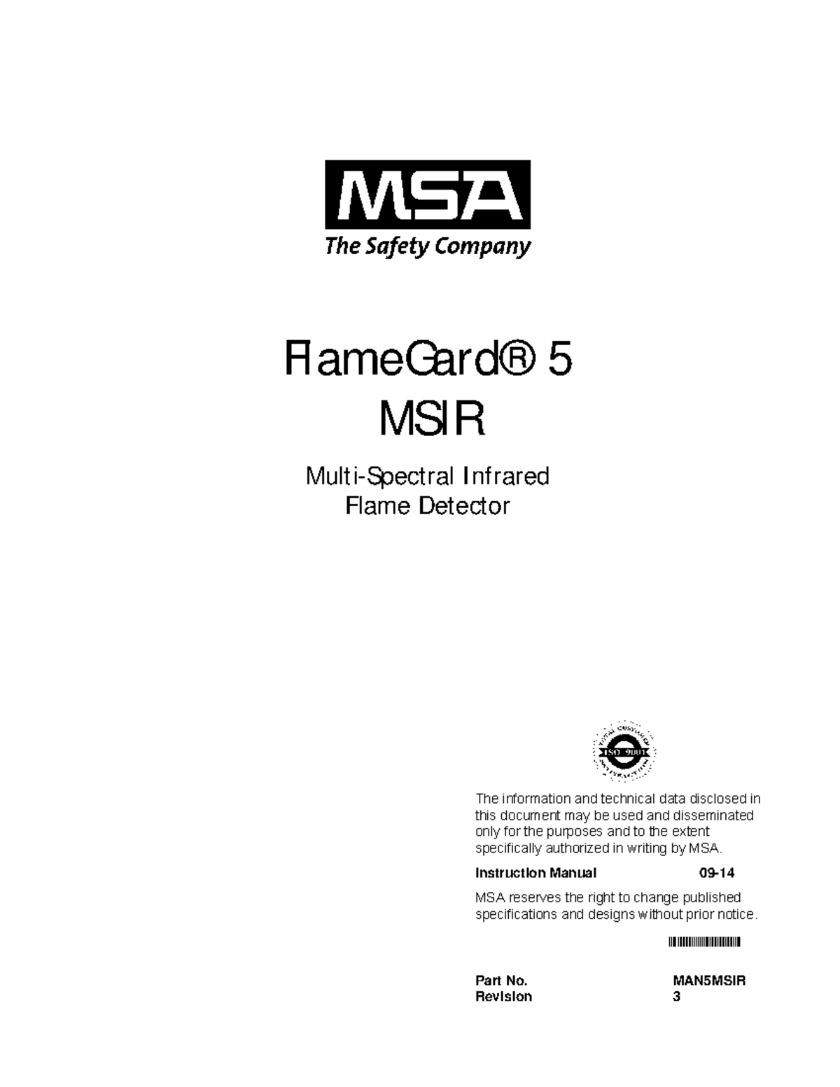 Flame Gard 5 MSIR Instruction Manual - EN - The information and ...