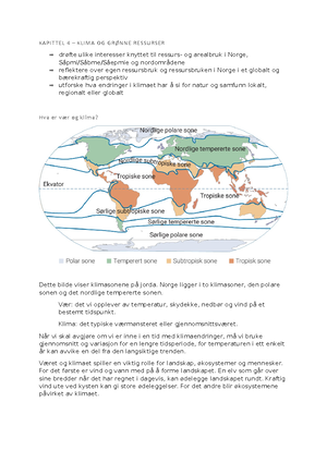 Geofag kapittel 3 - KAPITTEL 3 – YTRE KREFTER, LANDFORMER OG RESSURSER I NORGE gjøre rede for ...