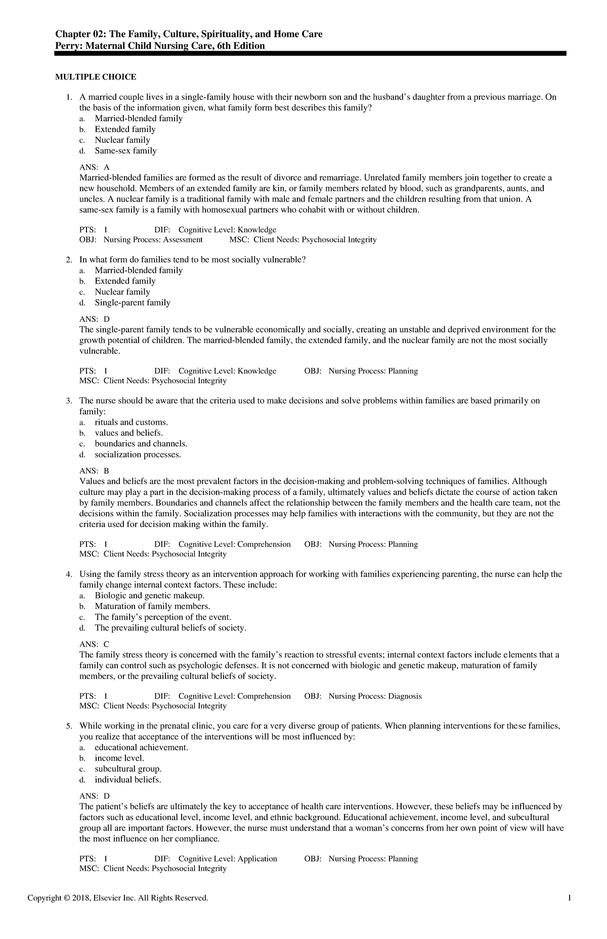 Exam View - Chapter 02 - maternal child nursing McKinney 6th edition ...