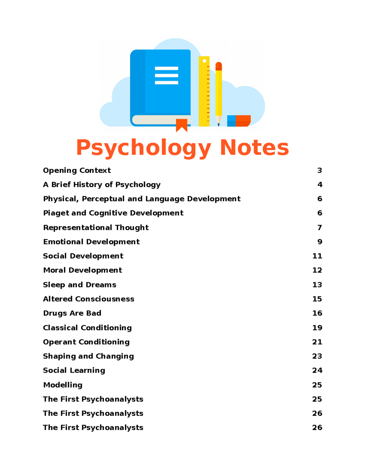 Psych Notes - Psychology Notes Opening Context Opening Context A Brief ...
