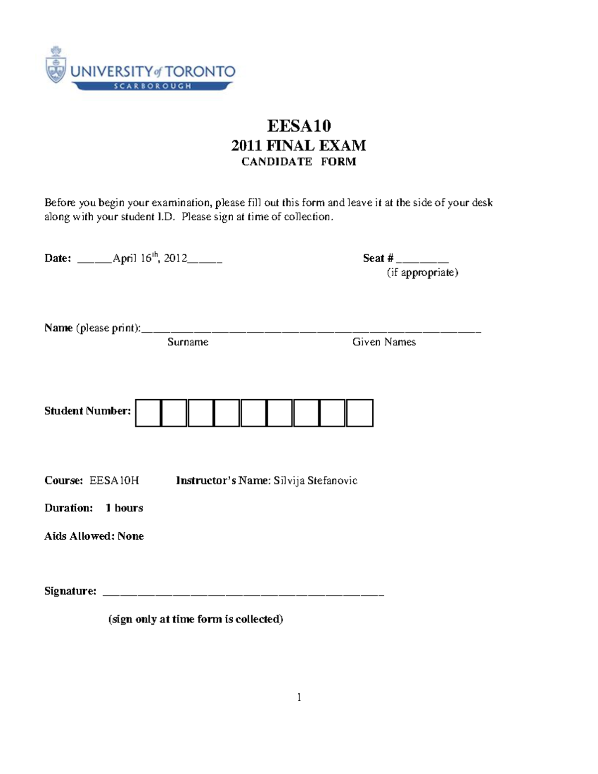 EESA10-2011- Practice Questions - EESA 2011 FINAL EXAM CANDIDATE FORM ...