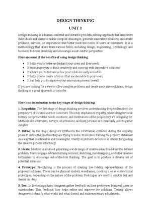 Design Thinking_Designing for growth process - DESIGN THINKING UNIT 2 ...