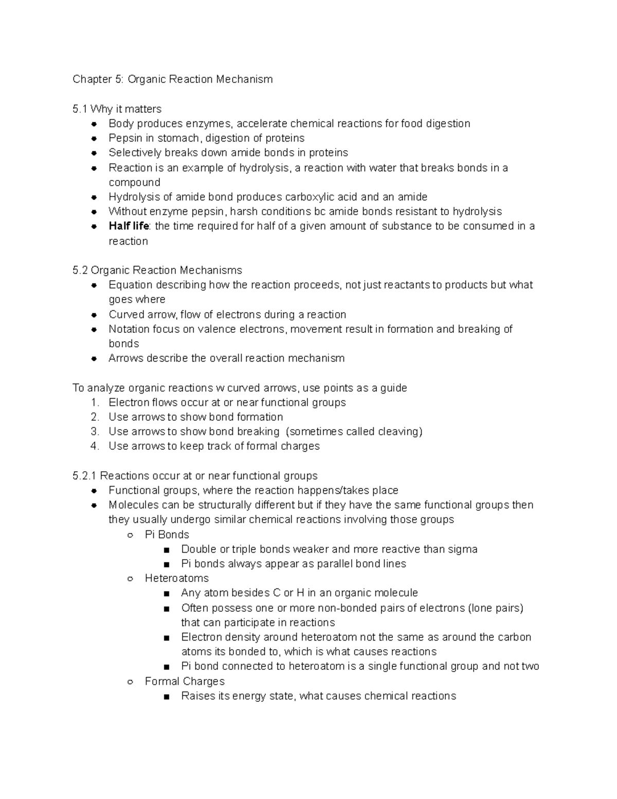 Organic Chem Chapter 5 textbook notes - Chapter 5: Organic Reaction ...