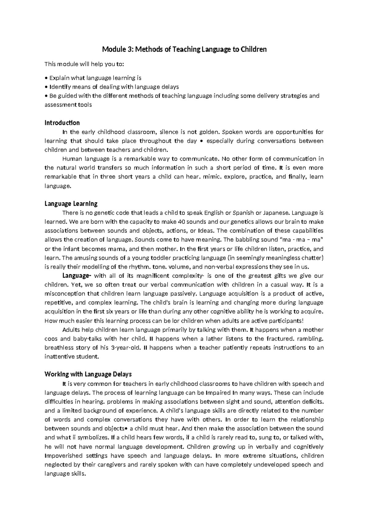 Teaching-English Module-3 - Module 3: Methods of Teaching Language to ...