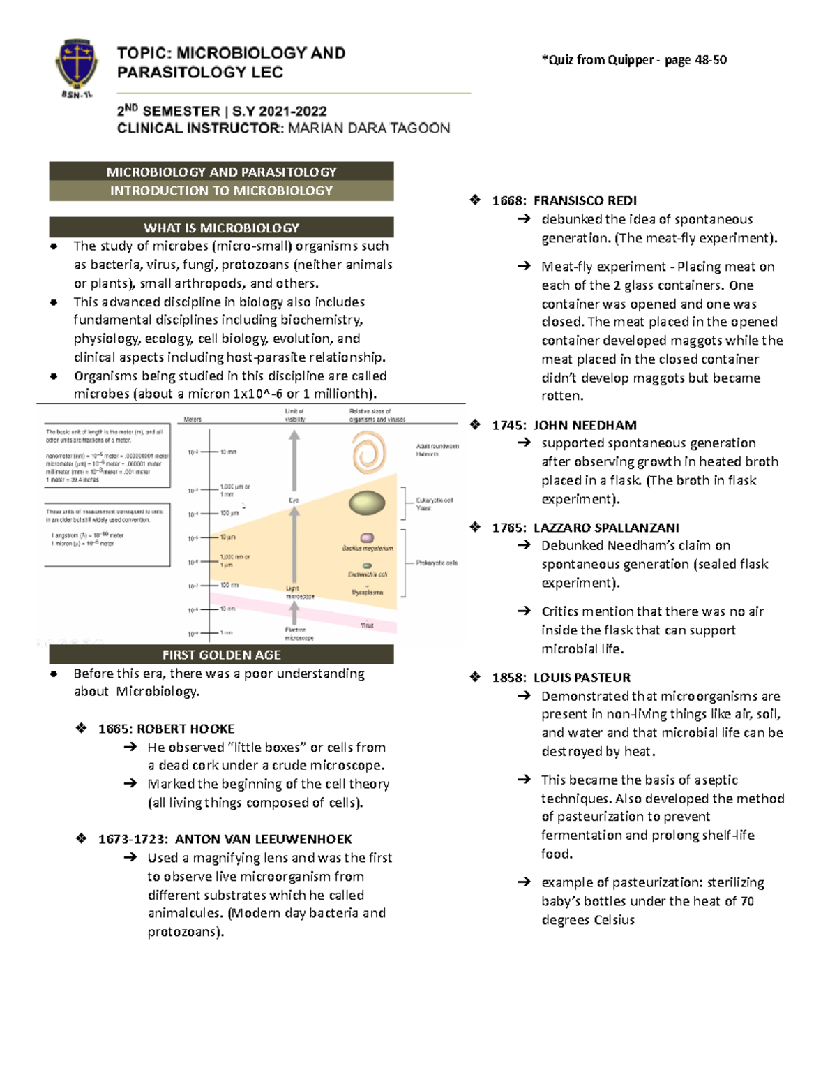 Micropara LEC - LEC NOTES - *Quiz from Quipper - page 48- MICROBIOLOGY ...
