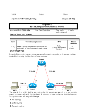 LAB5 Solve - LAB # 05 PORT SECURITY OBJECTIVE Demonstration of Port Security Mechanism on ...