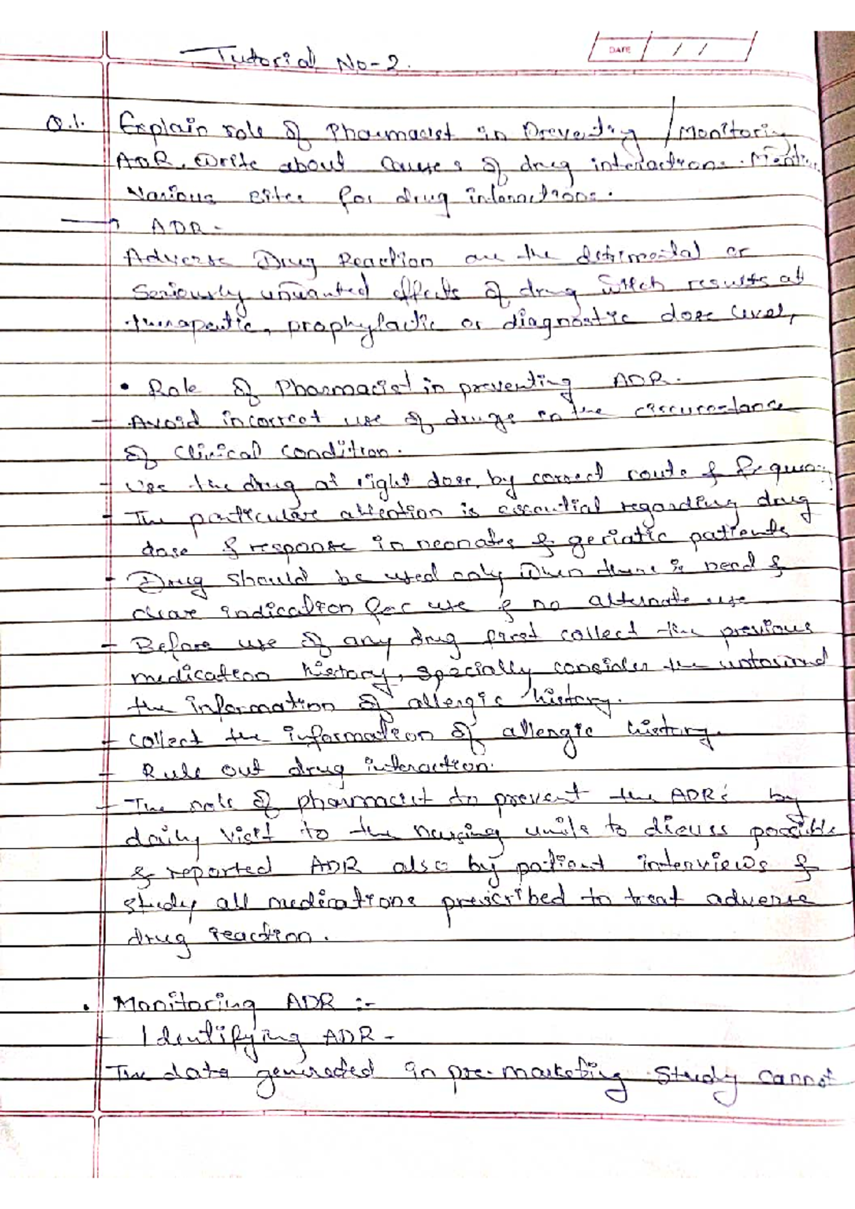 Pp Tutorial 2,3 - Study - Tutorial 2 DATE 11 Q. Explain role of ...