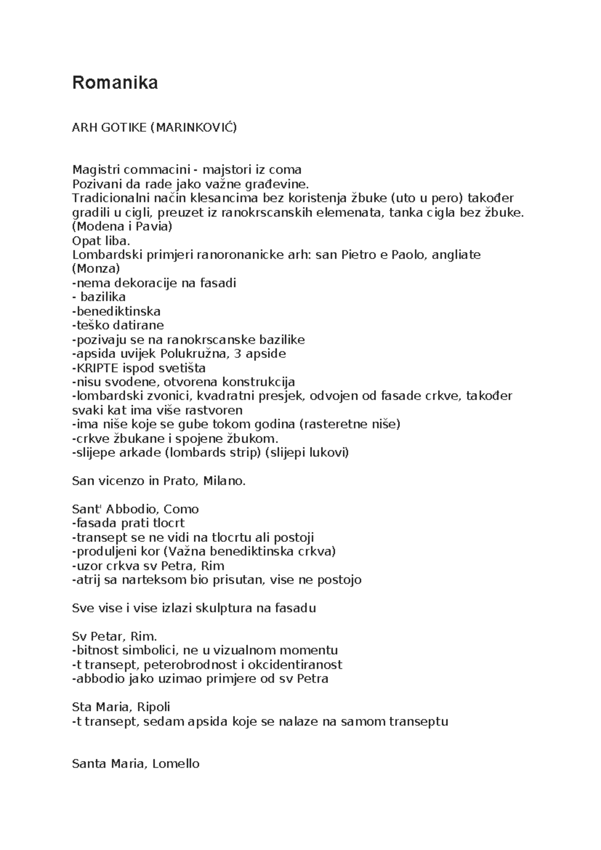 Natuknice romanika - Romanika ARH GOTIKE (MARINKOVIĆ) Magistri ...