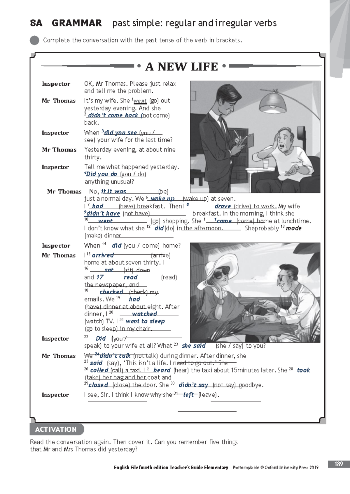 GRAMMAR past simple: regular and irregular verbs - A NEW LIFE Inspector ...
