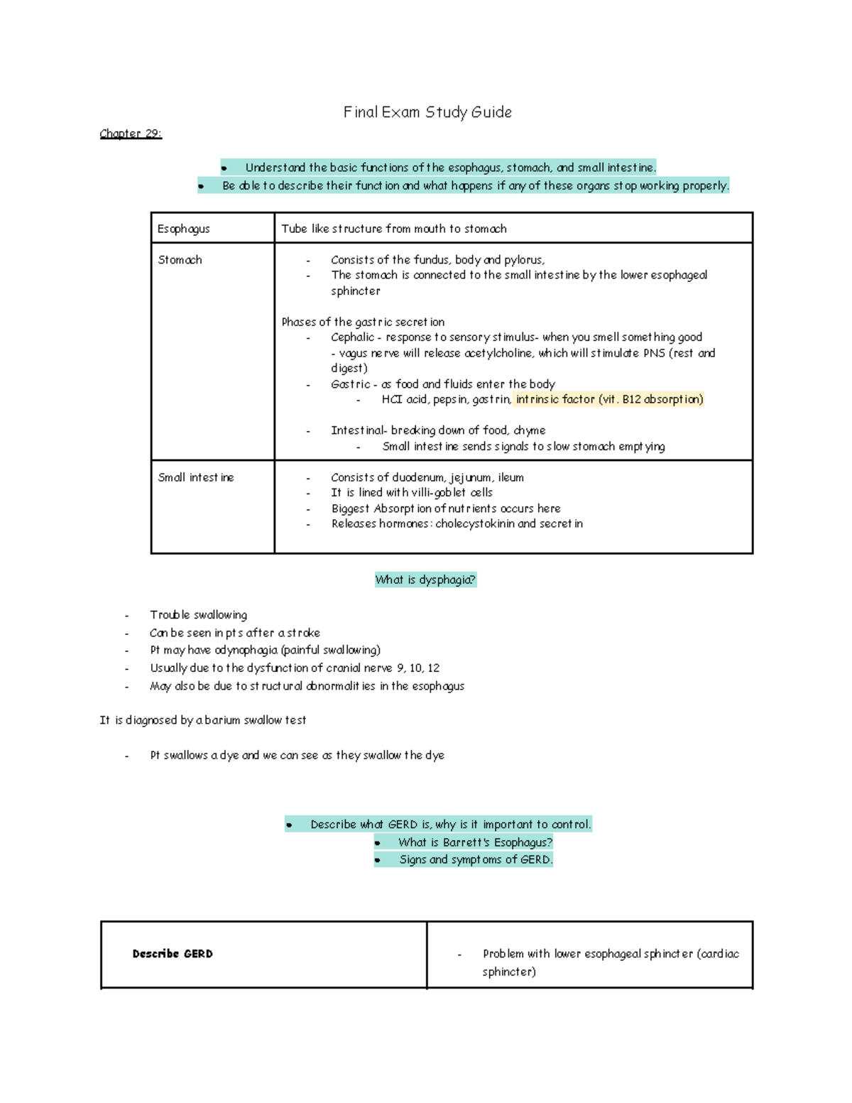 Patho Final study guide - Final Exam Study Guide Chapter 29: Understand ...