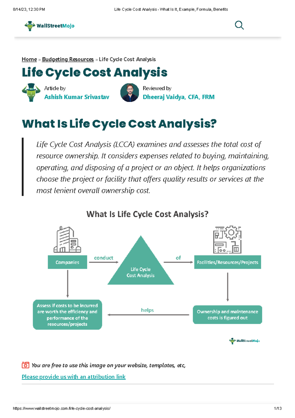 1lifecycle - Completed - Home » Budgeting Resources » Life Cycle Cost ...
