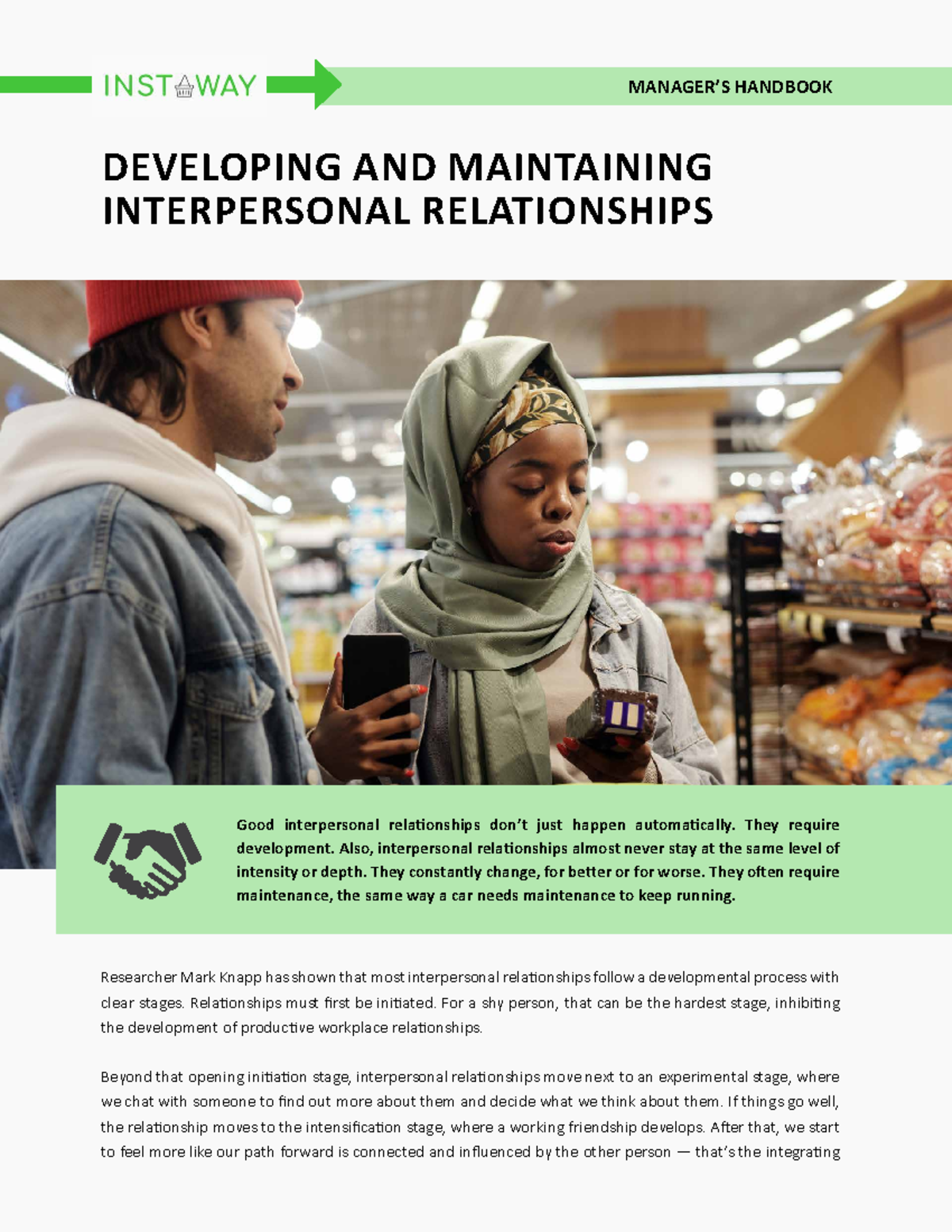 Developing and Maintaining Interpersonal Relationships - DEVELOPING AND ...
