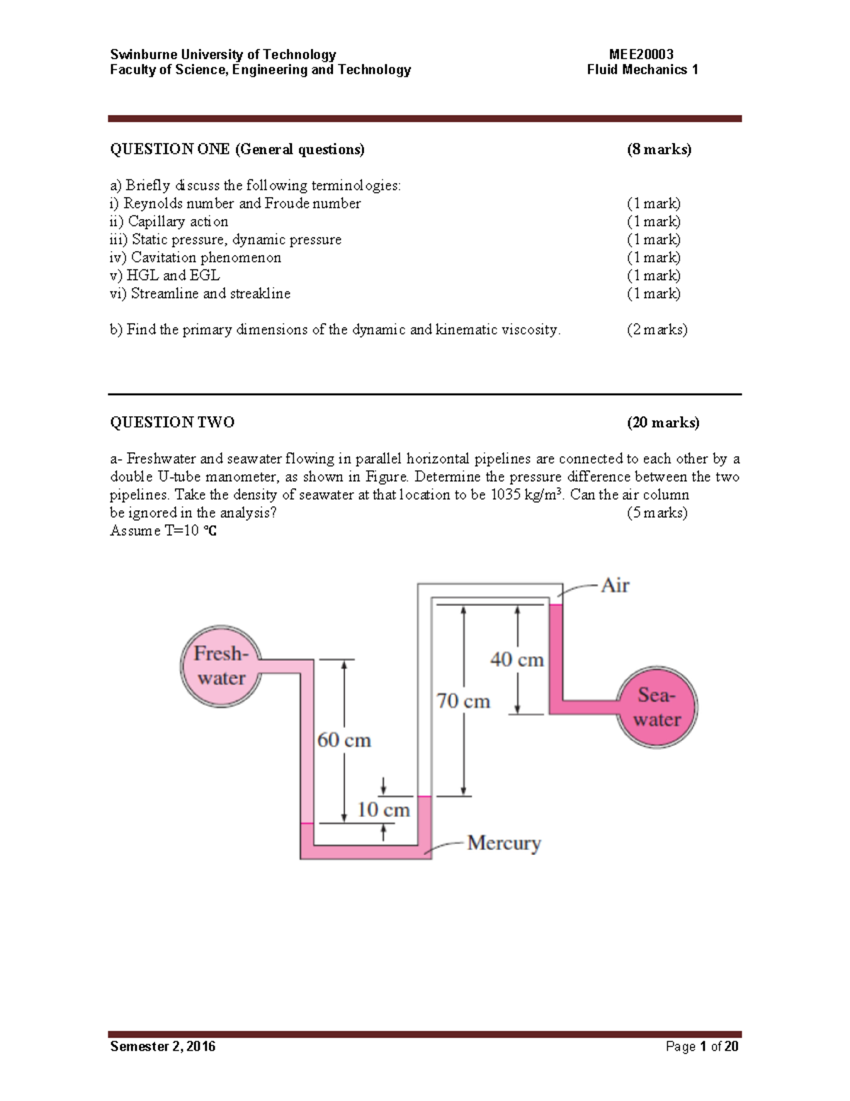 MEE2000 3 Q Primary - Swinburne University of Technology Faculty of Science, Engineering and ...