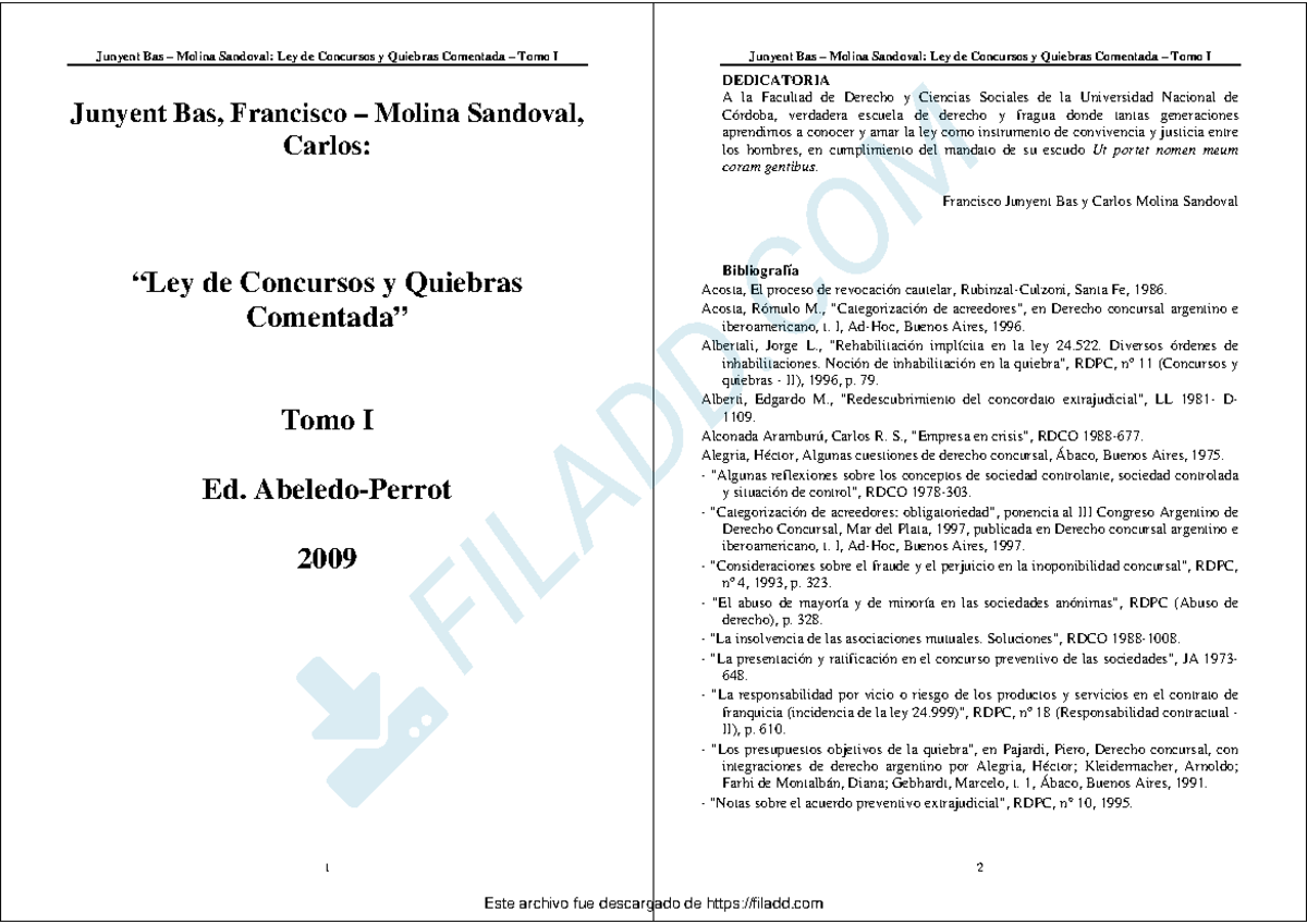 Junyent Bas Ley comentada tomo 1 - 1 Junyent Bas, Francisco – Molina ...