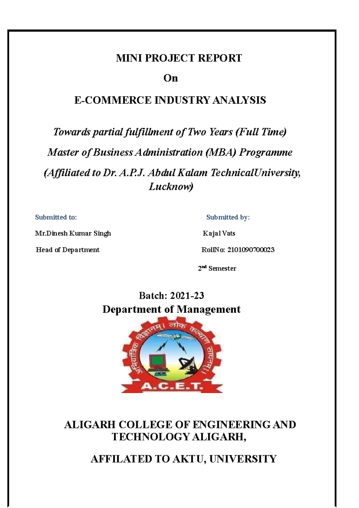 Mb%20-%20Copy - Project report - MINI PROJECT REPORT On E-COMMERCE ...