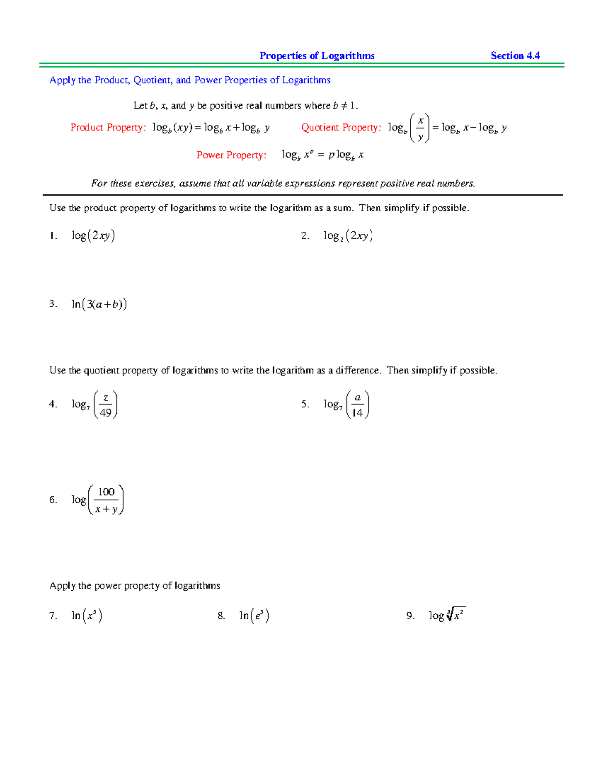 CAT LEC 4.4 Solutions - Used for lecture is good practice materials ...