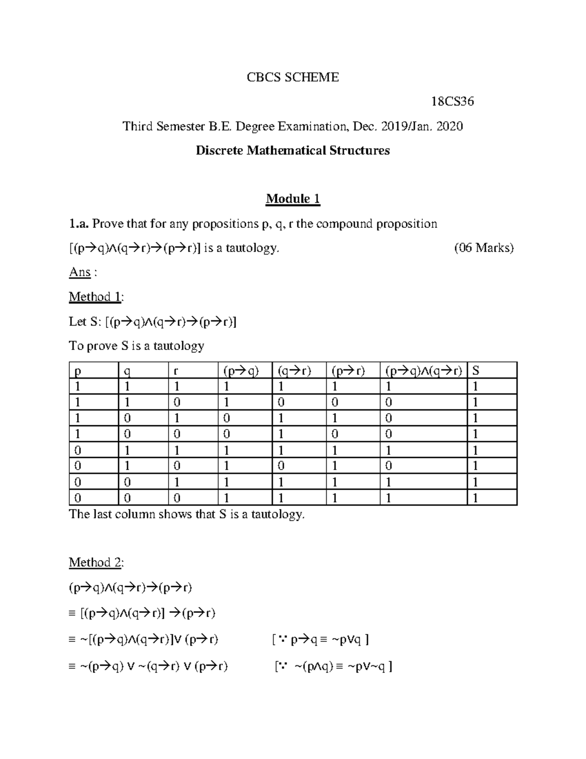 DMS Dec 2019 Jan 2020 - DMS solved question paper - CBCS SCHEME 18CS3 6 ...