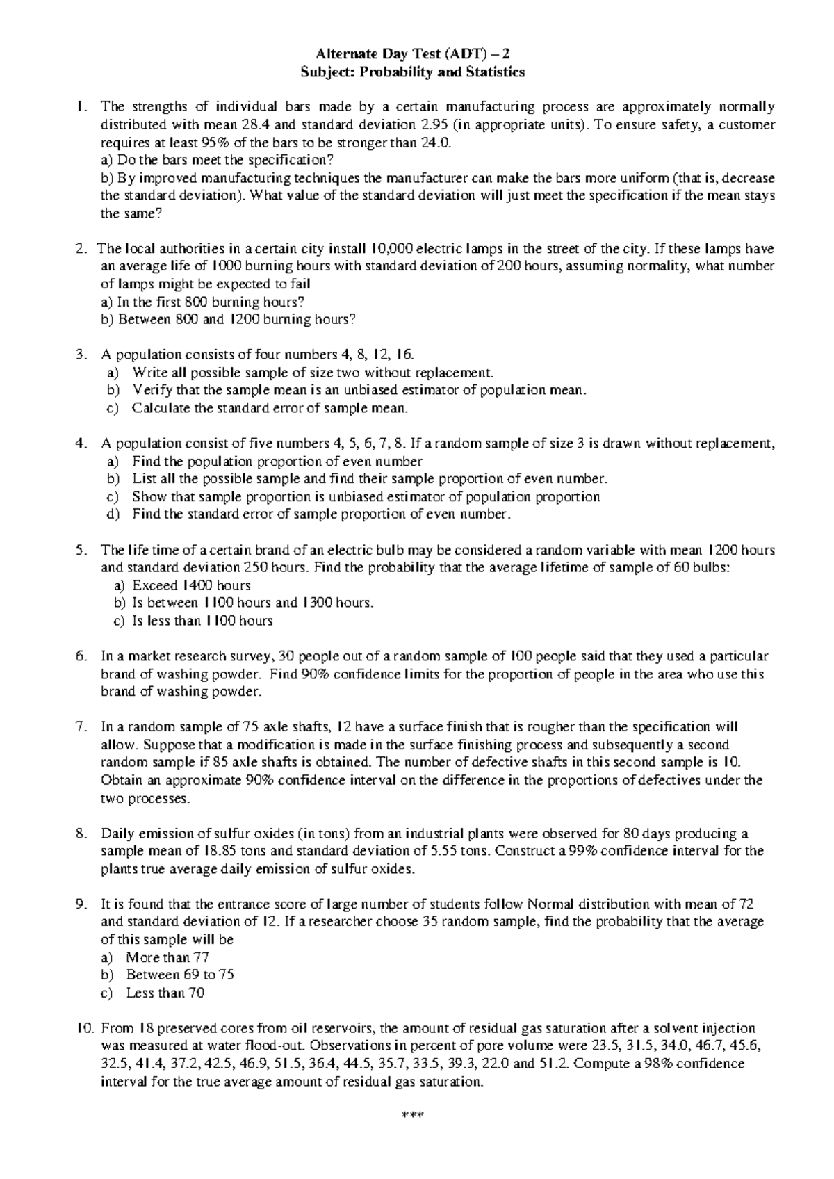 ADT 2 Practice Q - study material - Alternate Day Test (ADT) – 2 ...