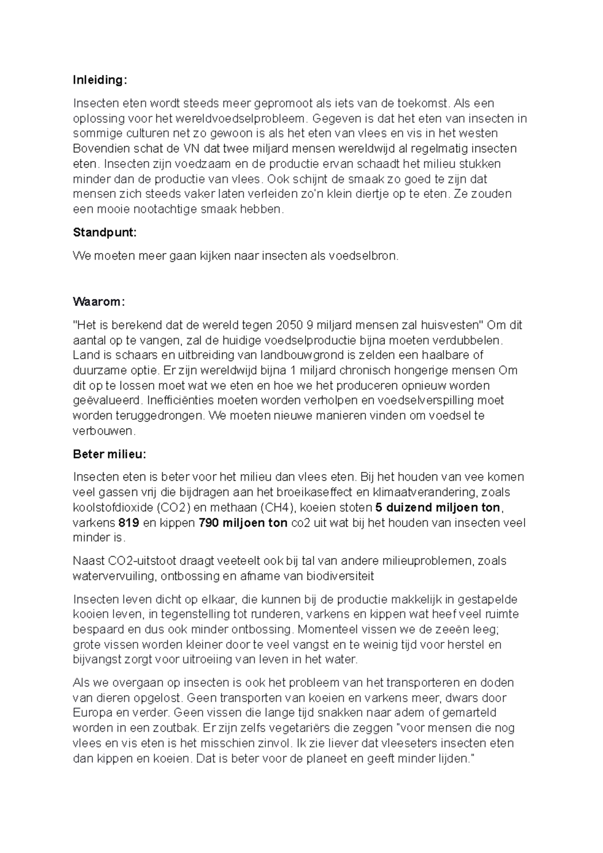 Betoog insecten - Inleiding: Insecten eten wordt steeds meer gepromoot ...