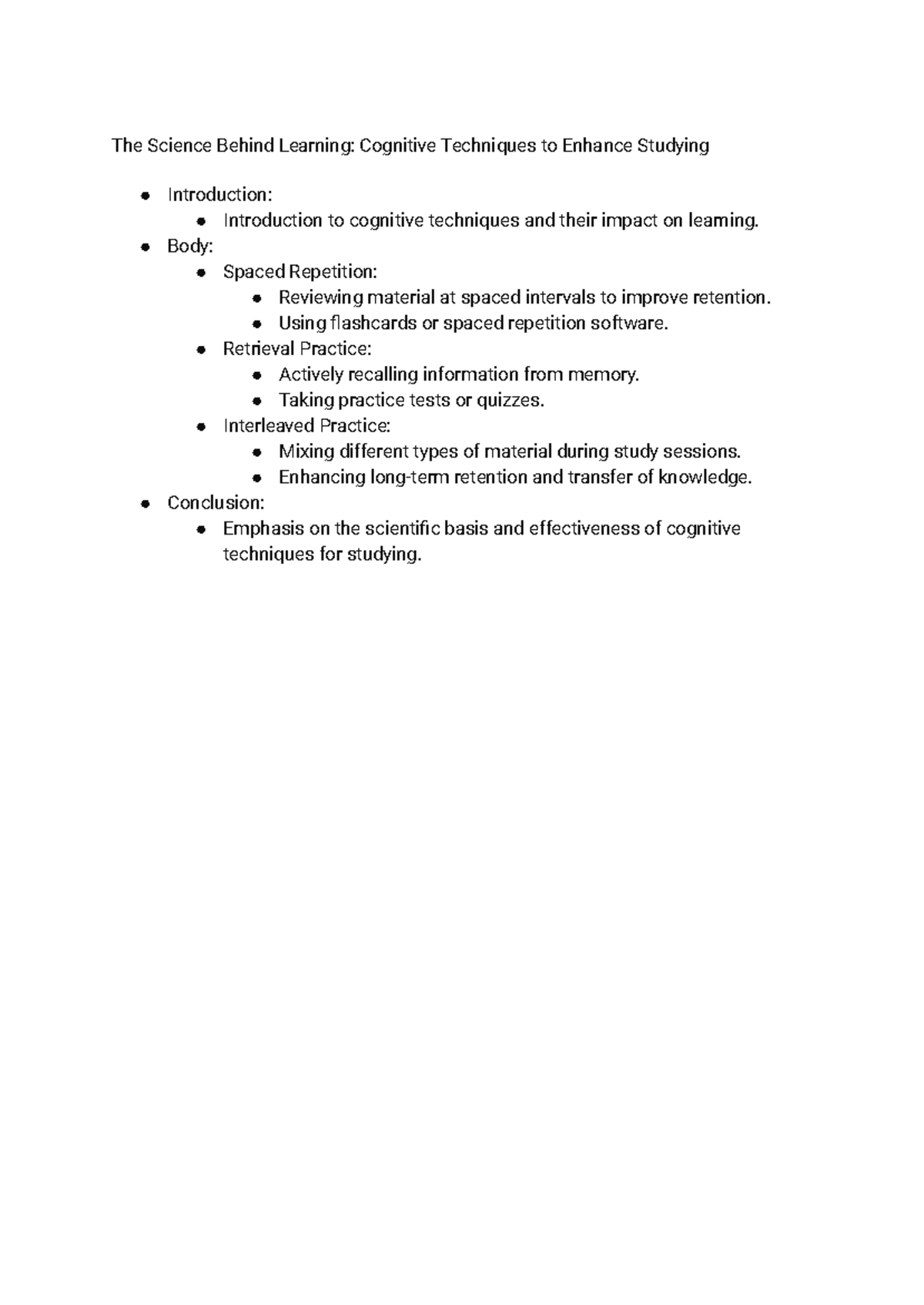 The Science Behind Learning Cognitive Techniques to Enhance Studying ...