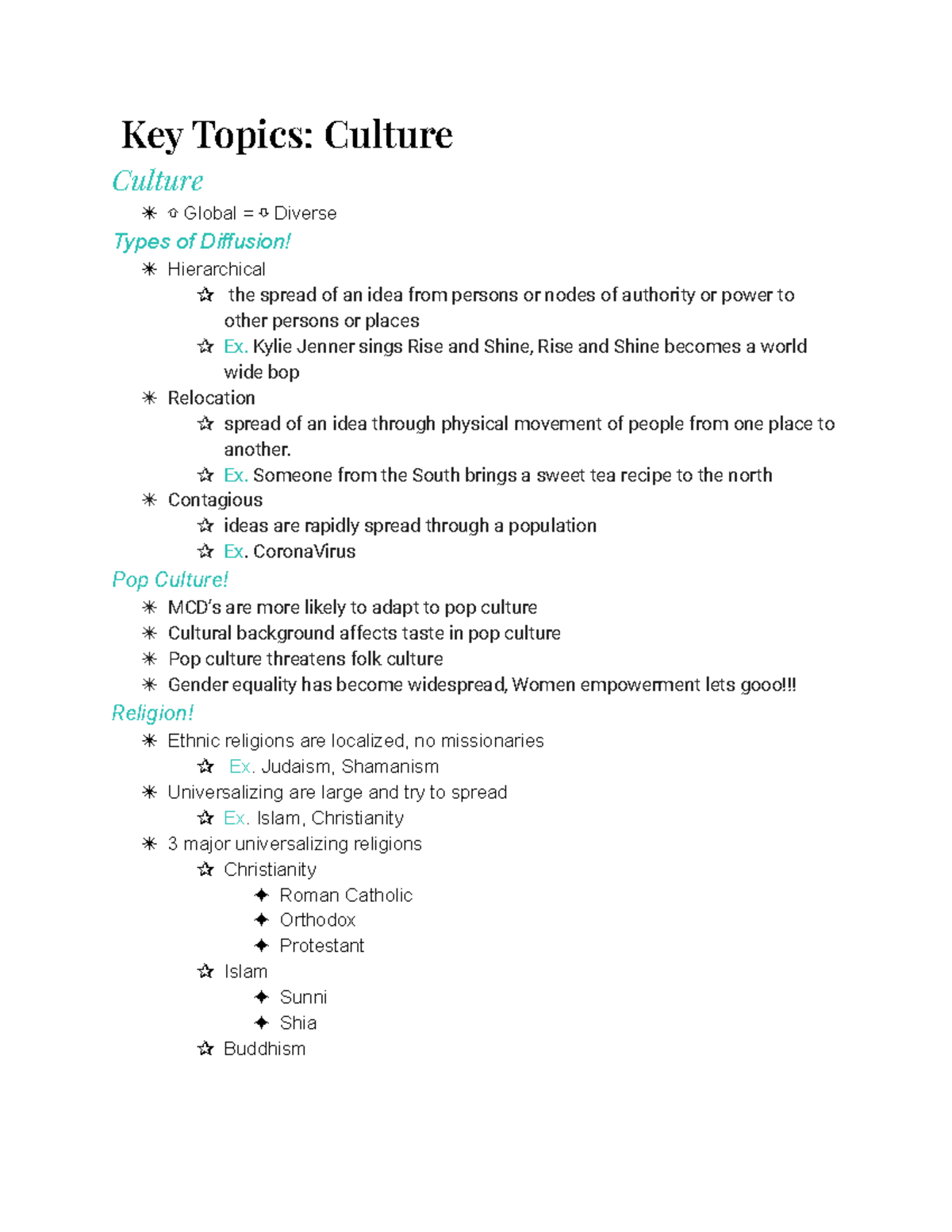 Key Topics: Culture - Key Topics: Culture Culture ⇧ Global = ⇩ Diverse ...