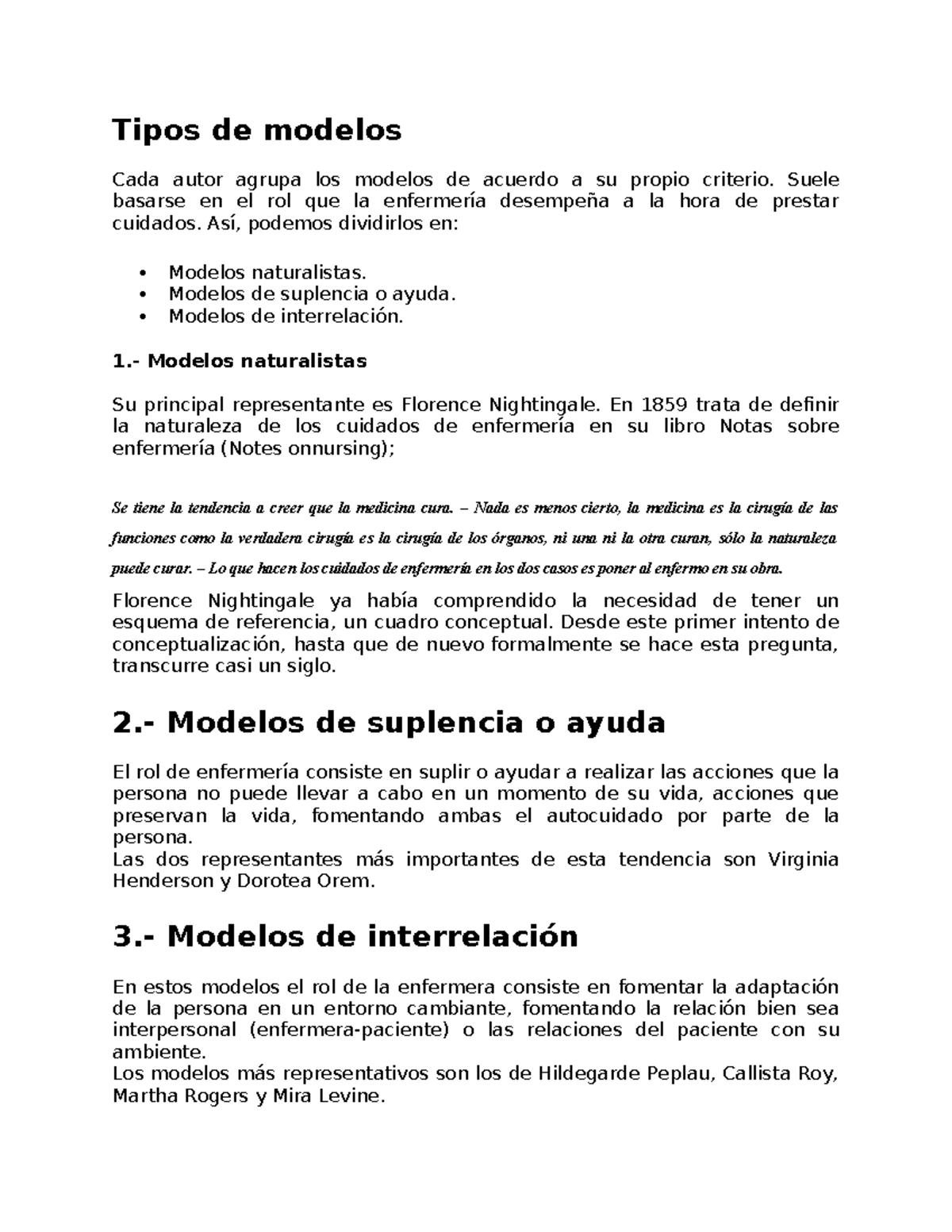 Tipos de modelos - informativo - Tipos de modelos Cada autor agrupa los ...