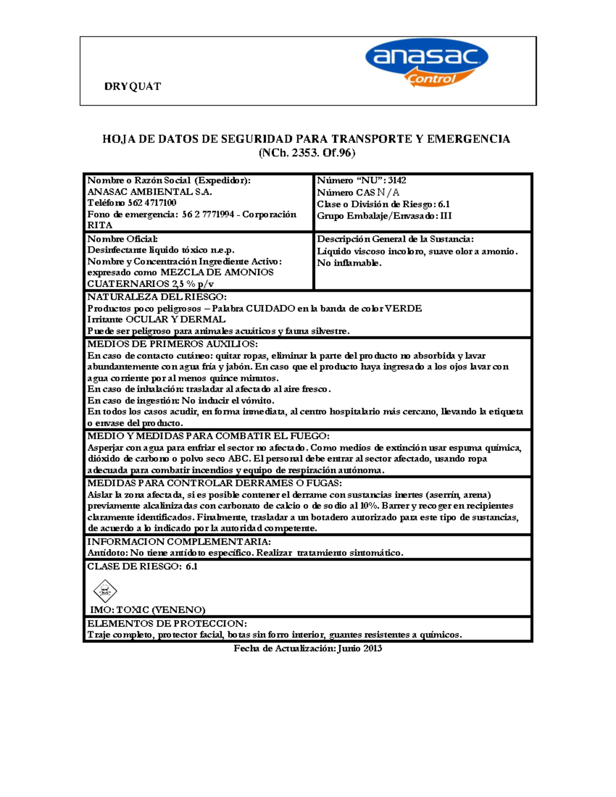 HDST-Dryquat - mhnn - DRYQUAT HOJA DE DATOS DE SEGURIDAD PARA ...