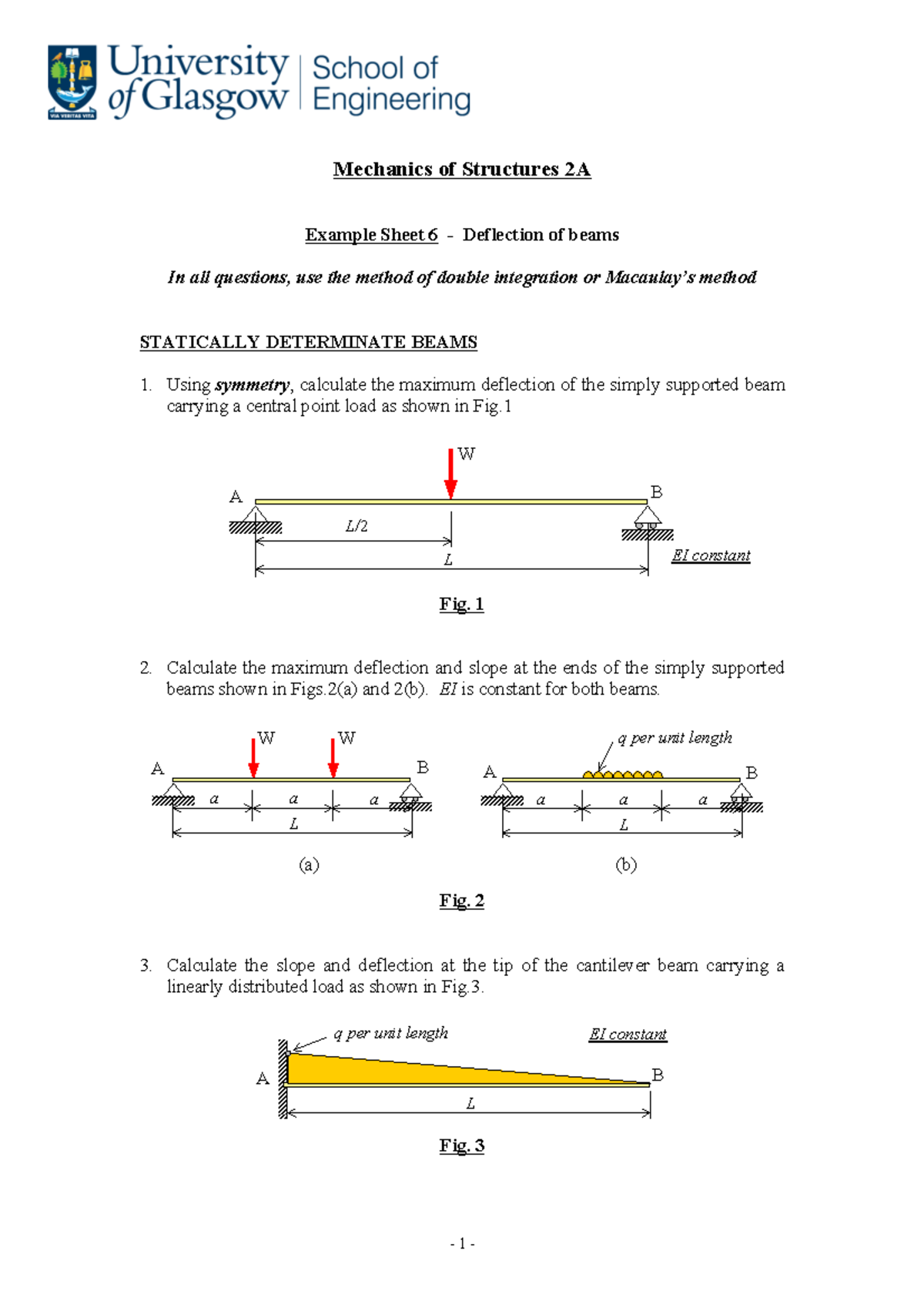 Tutorial on Deflection of Beams - StuDocu