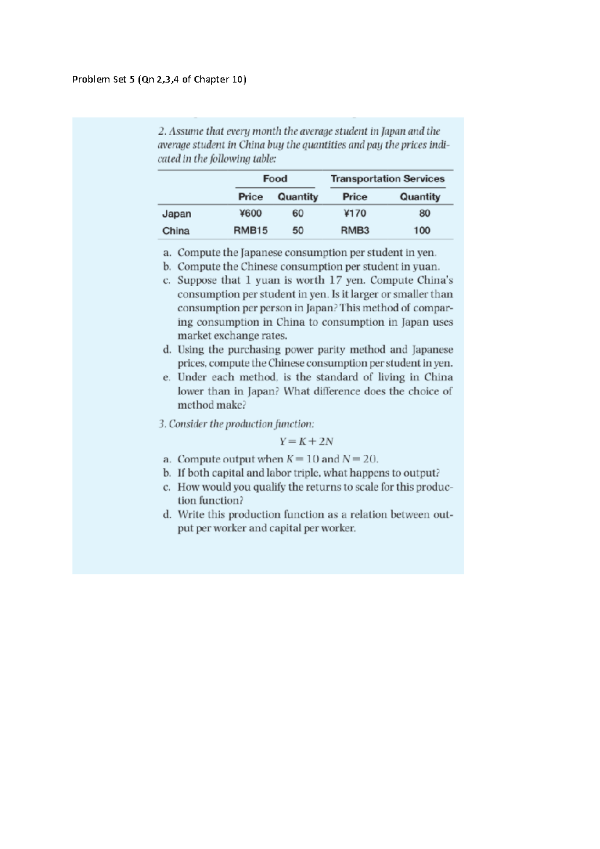Problem Set 5 - nil - HE2002 - Problem Set 5 (Qn 2,3,4 of Chapter 10) - Studocu