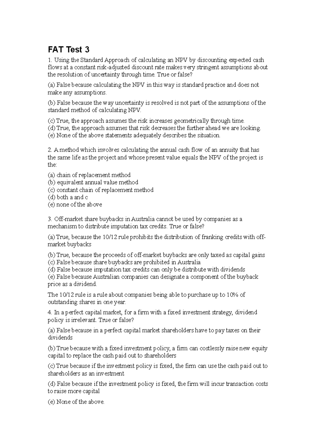 Sample/practice exam 2015, questions and answers - fat 3 - FAT Test 3 1 ...