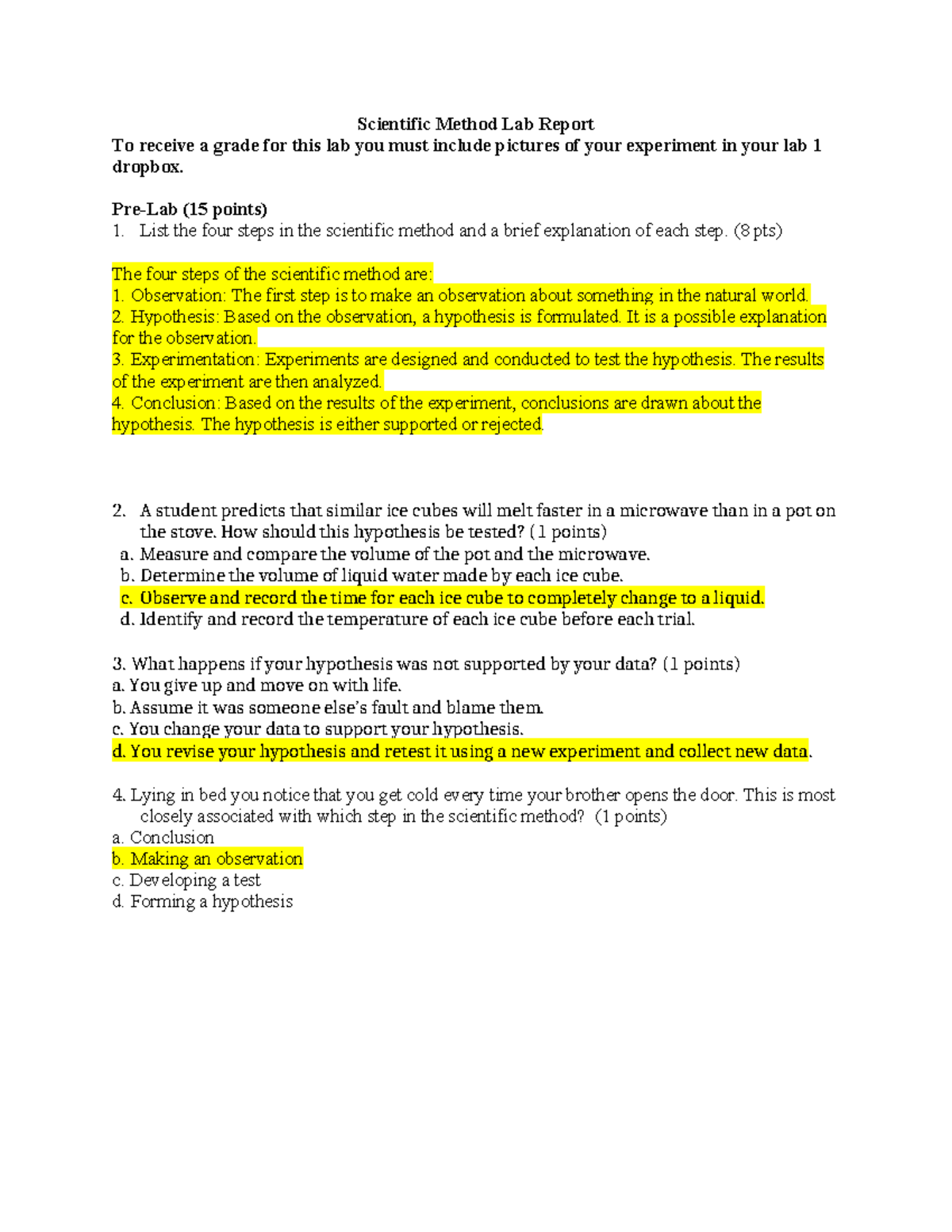 Alka-Seltzer completed - Scientific Method Lab Report To receive a ...