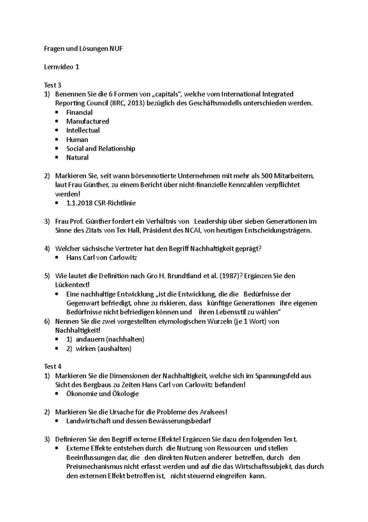 Fragen und Lösungen NUF - Fragen und Lösungen NUF Lernvideo 1 Test 3 ...