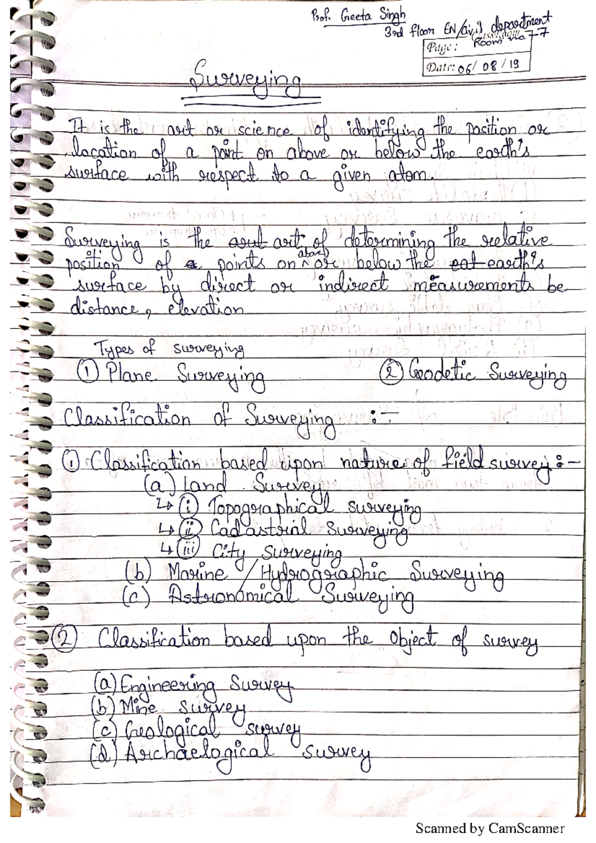 Plane surveying - Environmental Studies - Studocu